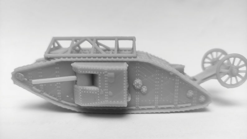 British WW1 MARK I "male" Tank 3D Printed in Resin Scale 1/100th for ...