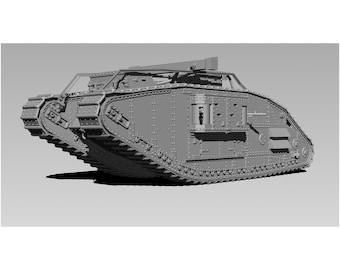 British Mark V Male Heavy Tank Model Kit 3D Printed at 20mm 28mm or HO ...