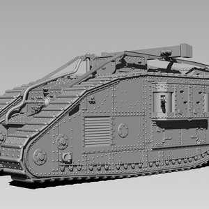 British Mark V Female Heavy Tank Model Kit 3D Printed at 1/72th; 1/56 and 1/87th Scales in Resin ...