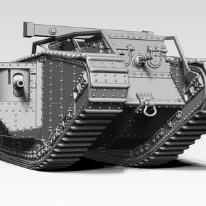 British Mark V Male Heavy Tank Model Kit 3D Printed at 1/56th, 1/72th ...