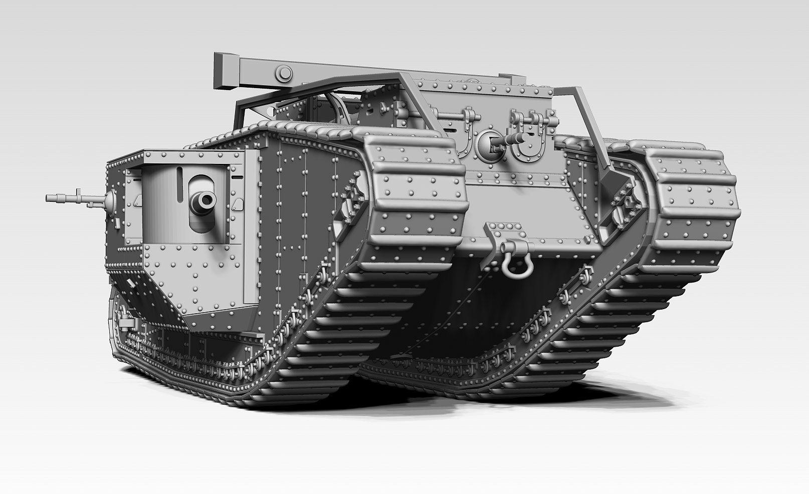 British Mark V Male Heavy Tank Model Kit 3D Printed at 1/56th, 1/72th ...