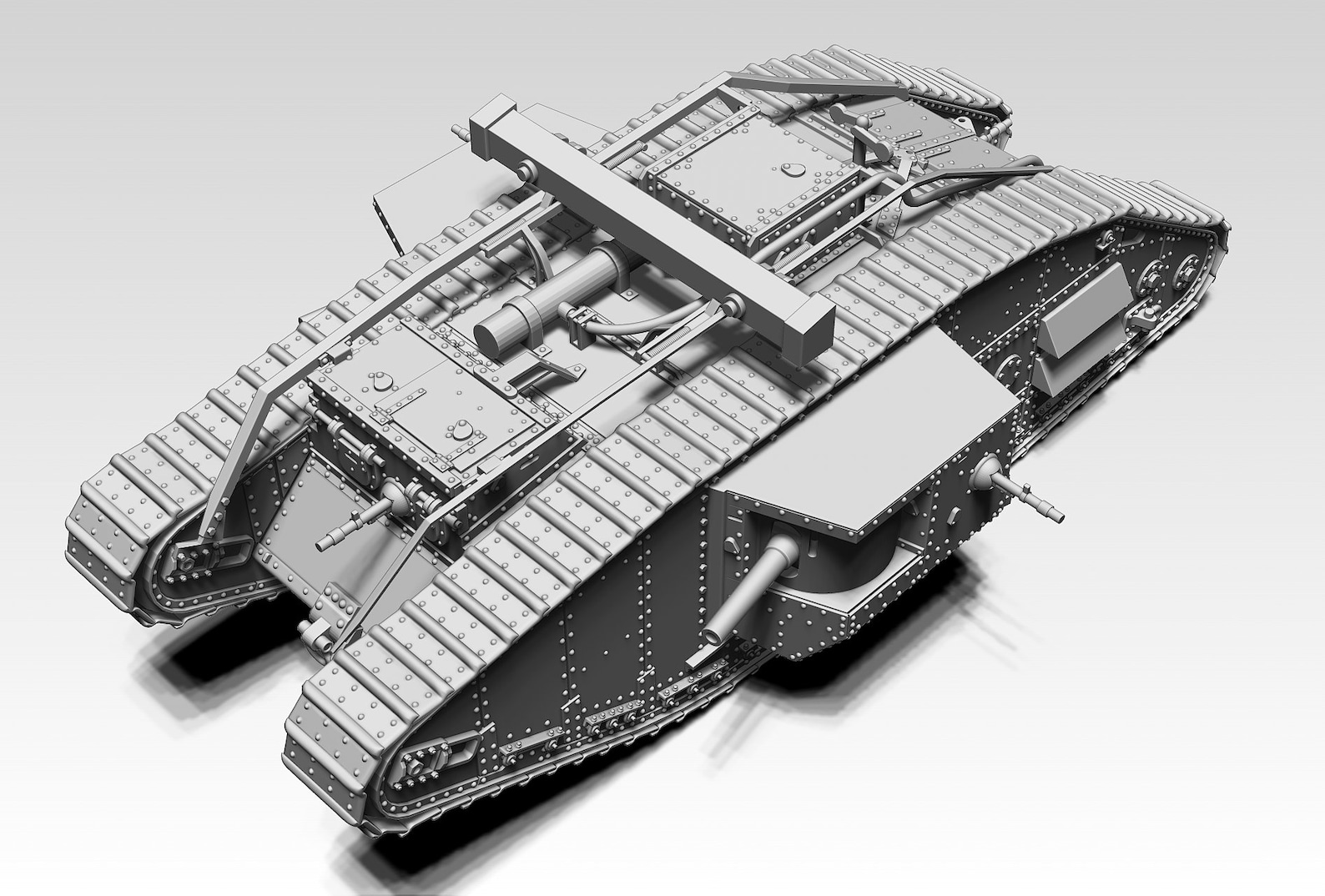 British Mark V Male Heavy Tank Model Kit 3D Printed at 1/56th, 1/72th ...