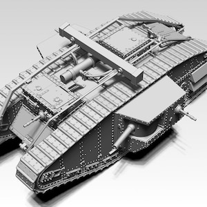 British Mark V Male Heavy Tank Model Kit 3D Printed at 1/56th, 1/72th ...
