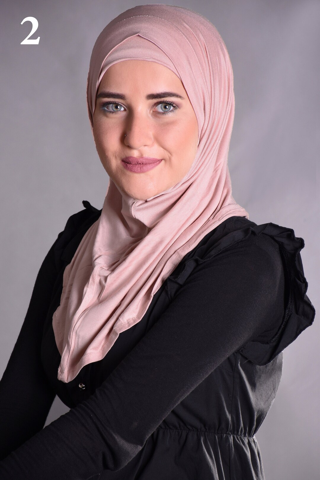 Hijab 2 Piece for Women Viscose Head Scarf Lightweight Hijab Head Cover ...