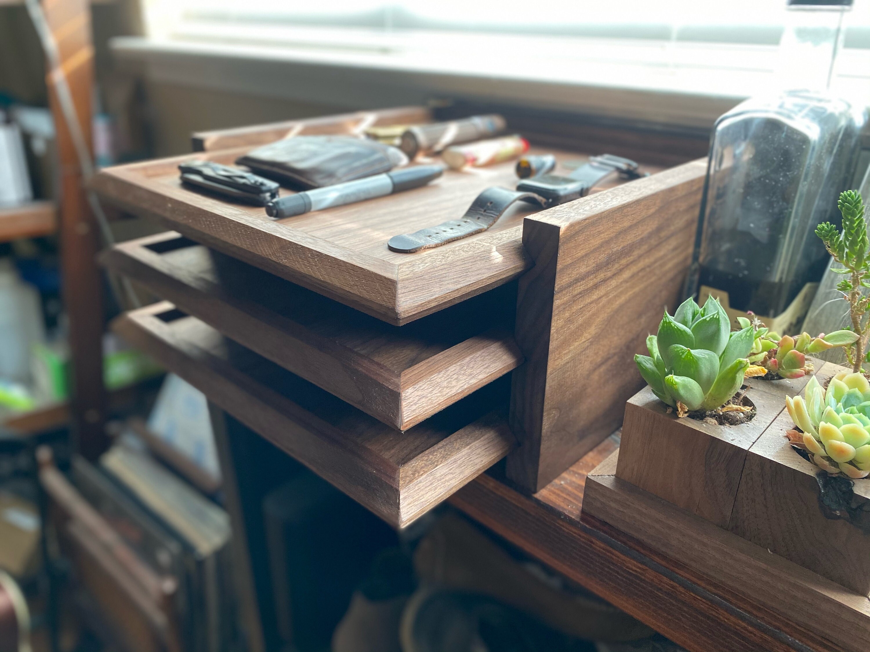 Walnut Desk Organizer - Etsy