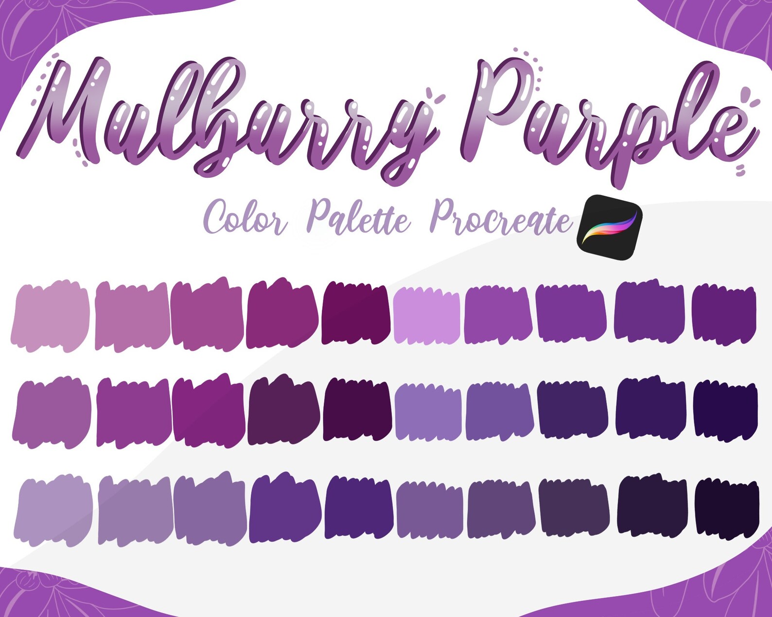 Mulberry Purple Procreate Color Palette Instant Download | Etsy