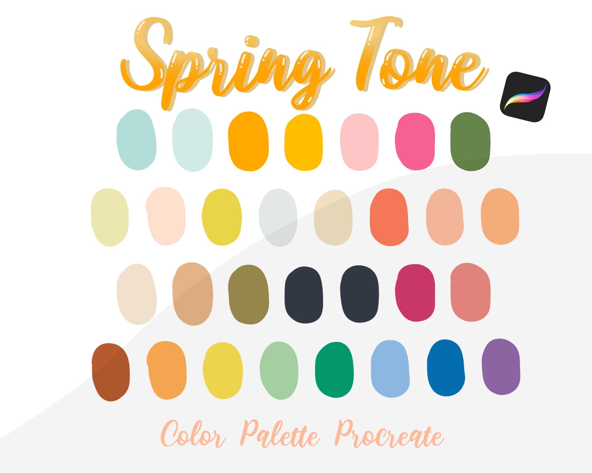 Spring Tone Procreate Color Palette Instant Download Etsy Uk