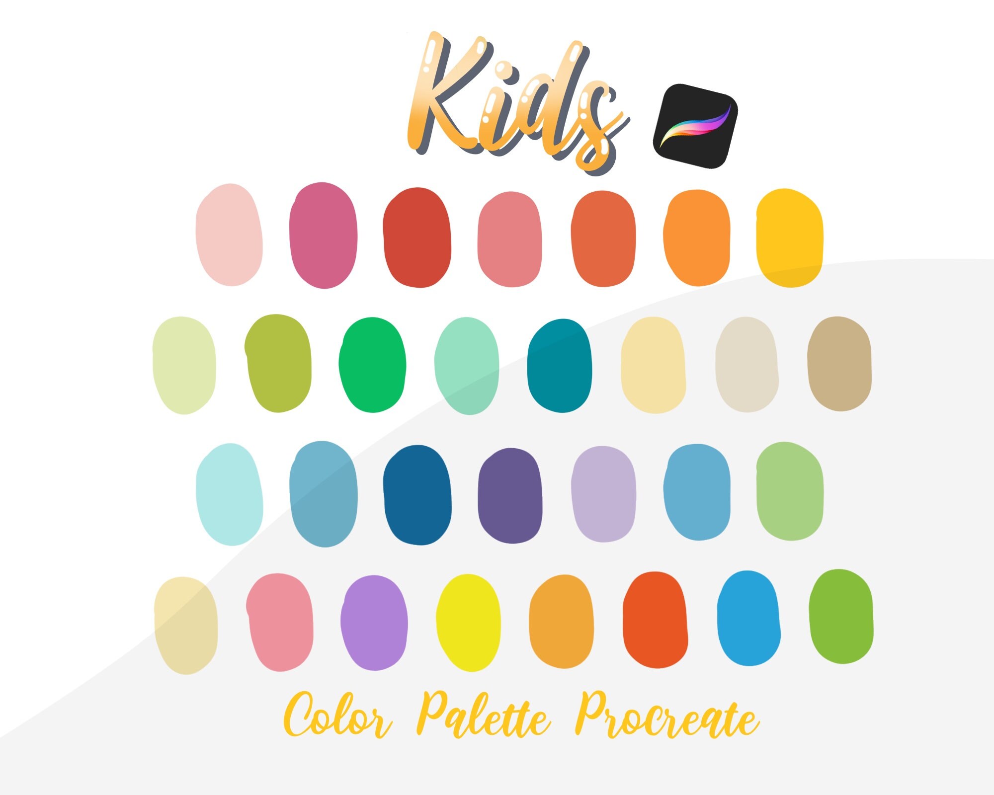 Kids Procreate Color Palette Instant Download Procreate Etsy Finland
