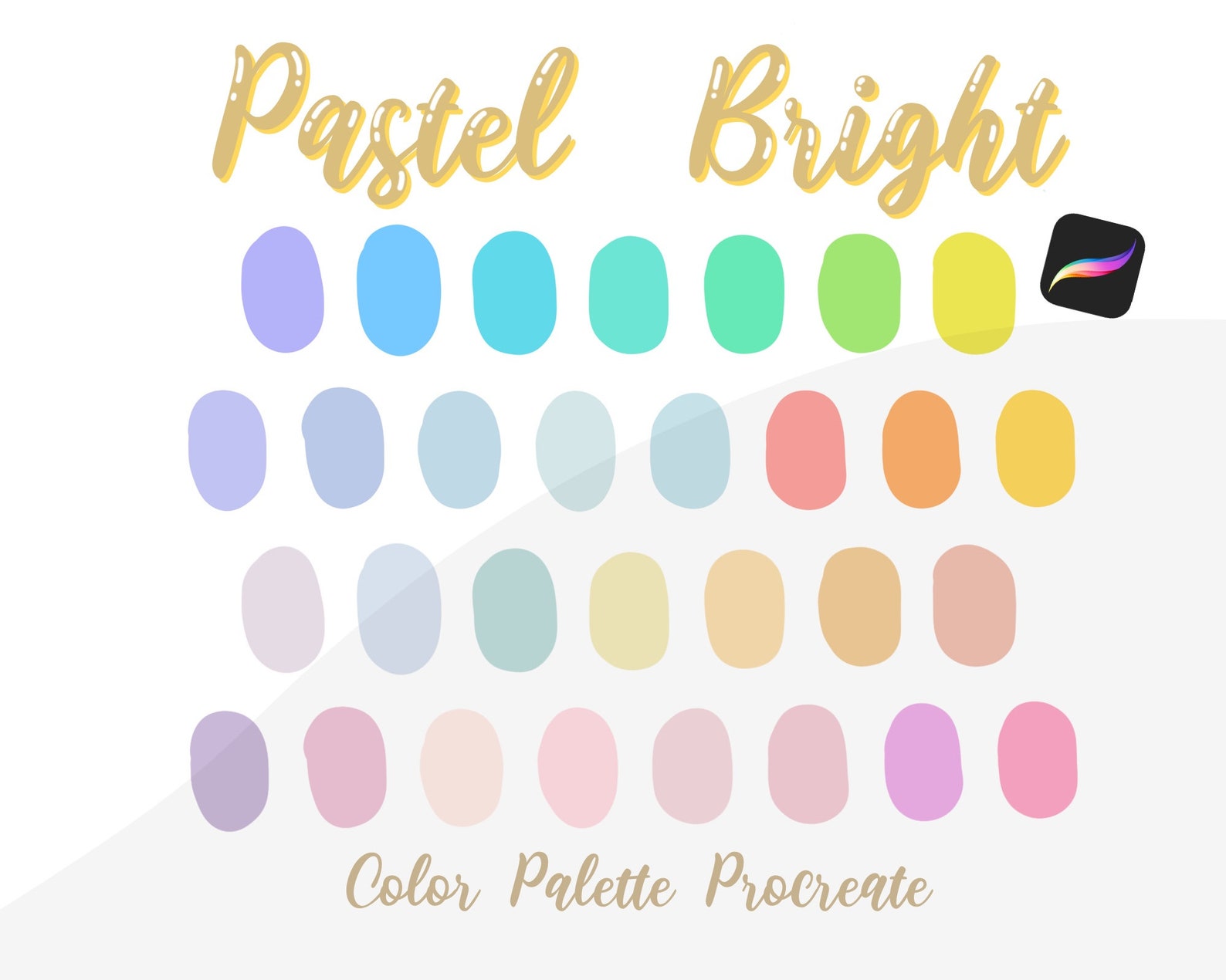 Pastel Bright Procreate Color Palette Instant Download Etsy