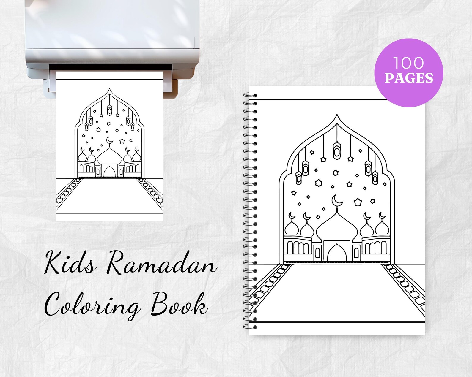 100 Page Kids Ramadan Activity Book Printable, Islamic Workbook With ...