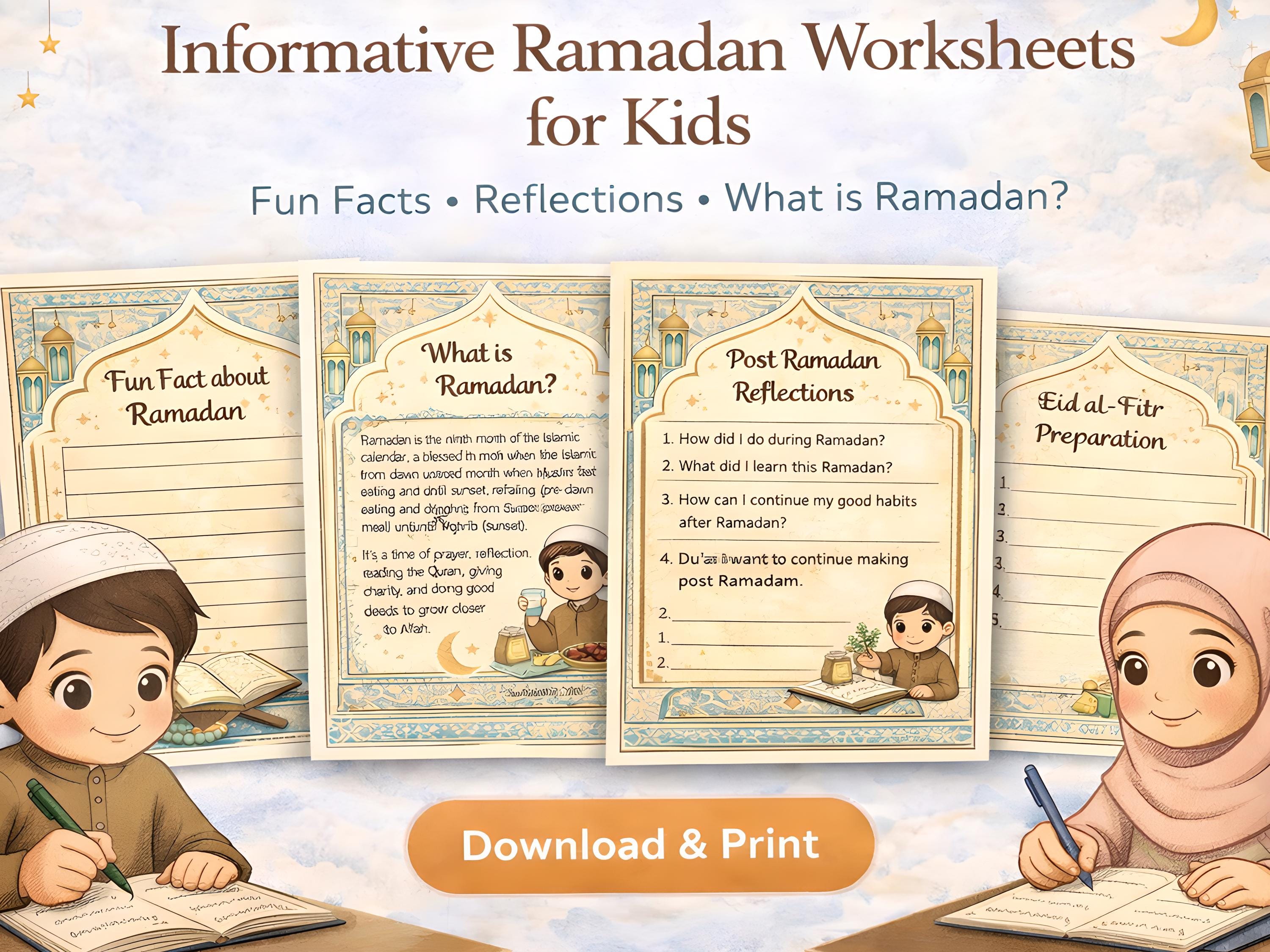 Digital Ramadan Planner Printable for Kids: Fun Muslim Activities ...