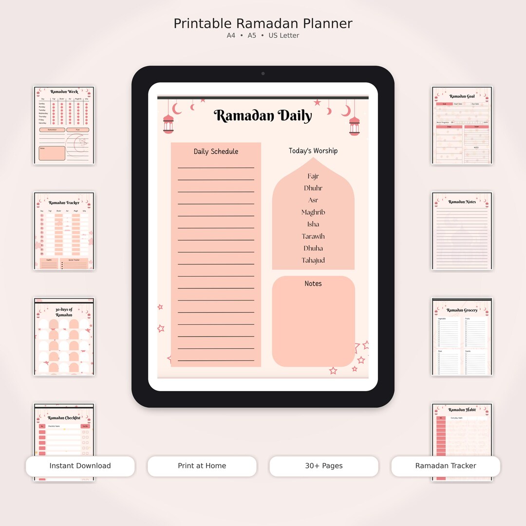 Editable Ramadan Planner | Digital Islamic Daily Template | Printable ...