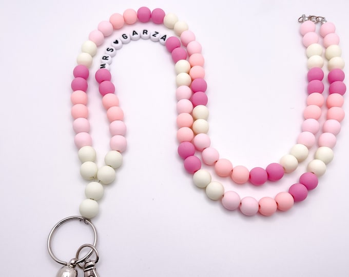 Custom Pink Teacher Lanyard, Pink Teacher Lanyard, Teacher Badge Holder ...