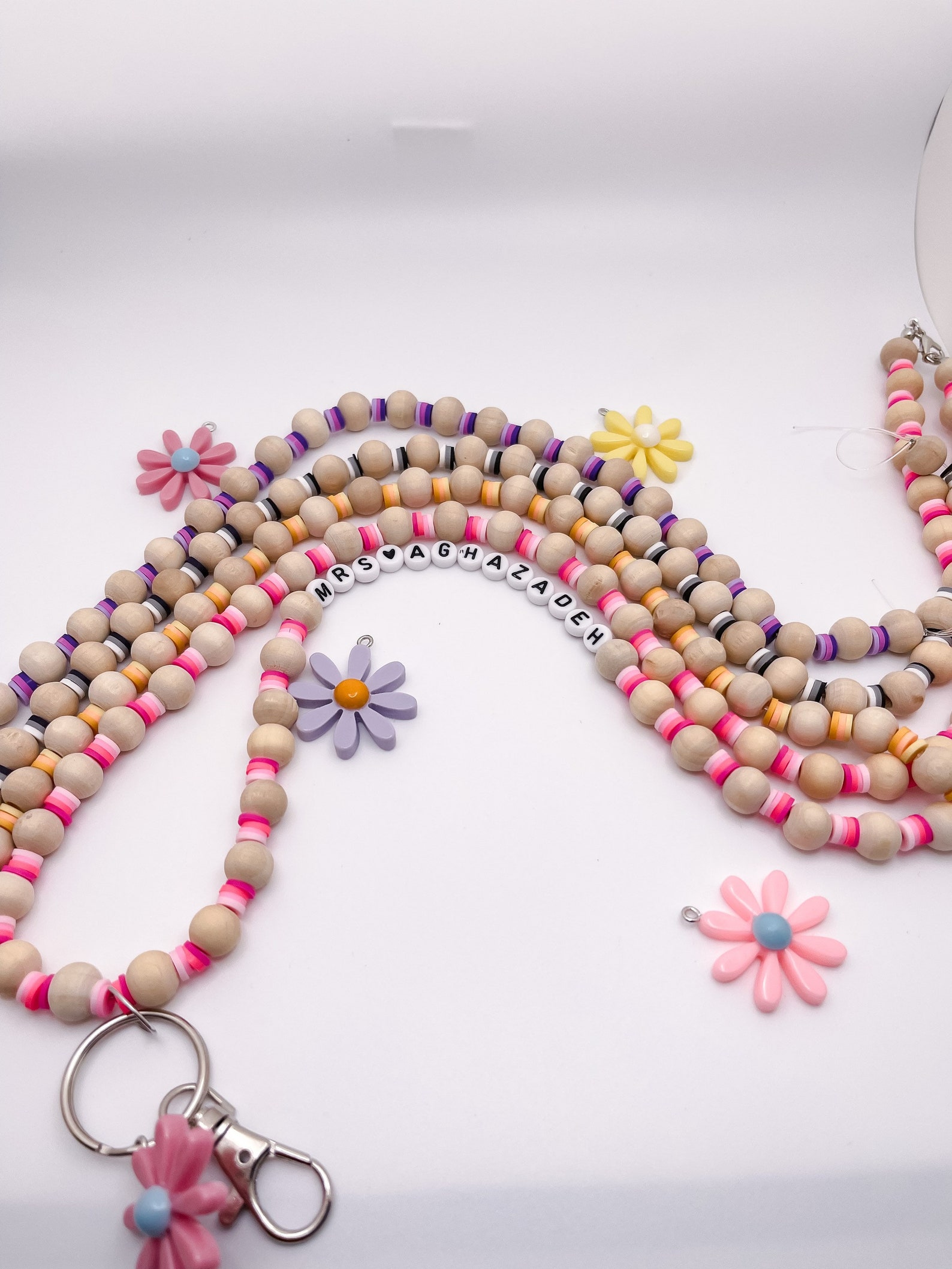 Personalized Flower Lanyard / Breakaway Teacher Lanyard/personalized ...