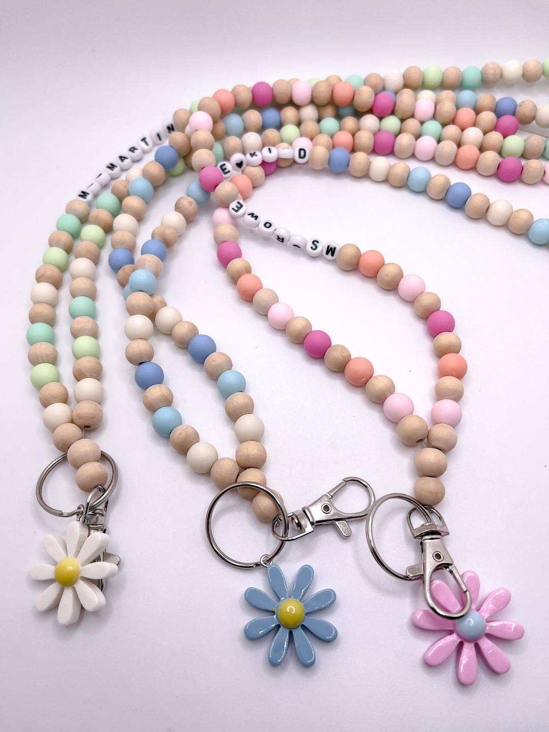 Personalized Flower Lanyard / Breakaway Teacher Lanyard/personalized ...