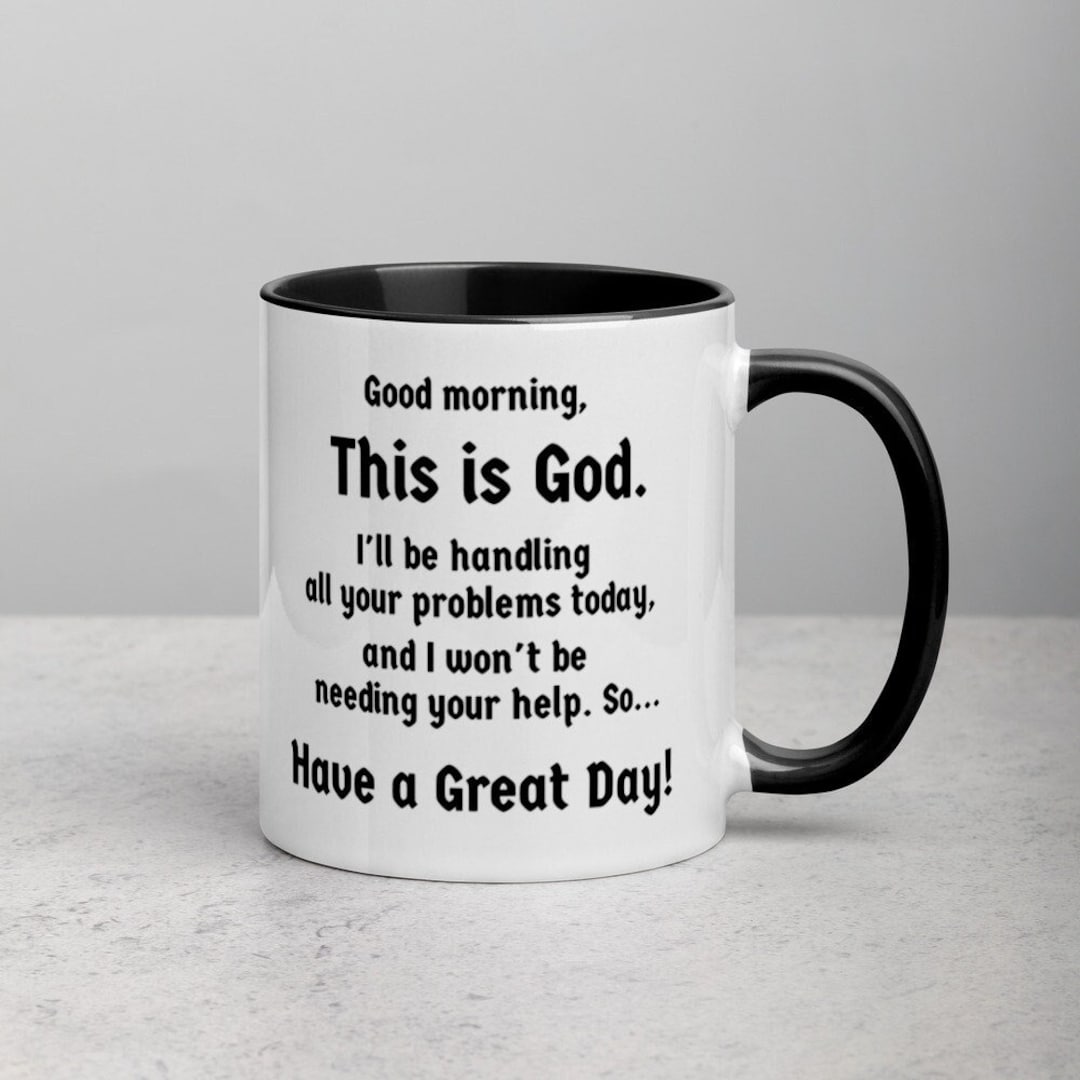 Good Morning This is God Catholic Jesus Icon Mug With Color Inside - Etsy