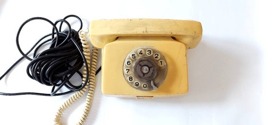 Vintage Rotary Telephone Yellow Rotary Phone - Etsy