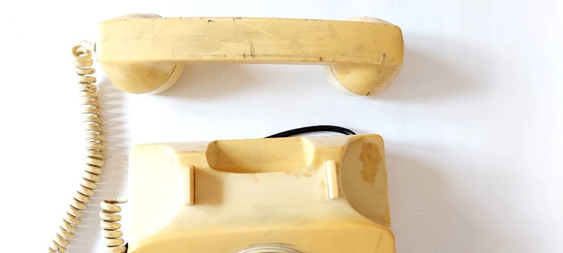 Vintage Rotary Telephone Yellow Rotary Phone - Etsy