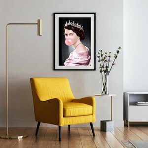 Queen Elizabeth II Print, Queen Elizabeth Wink,bubblegum Art,eclectic ...
