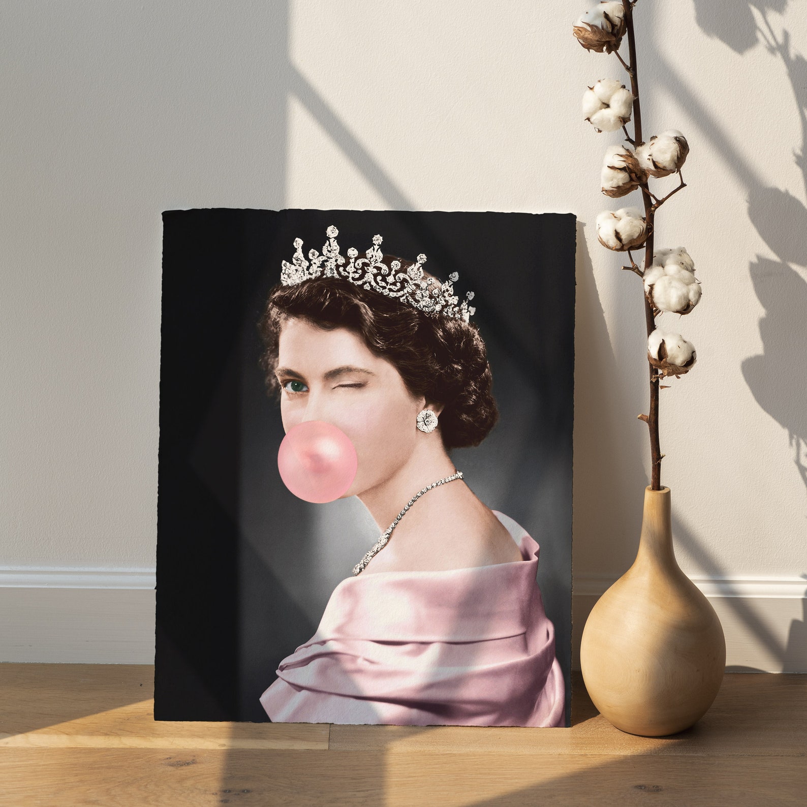 Queen Elizabeth II Print, Queen Elizabeth Wink,bubblegum Art,eclectic ...