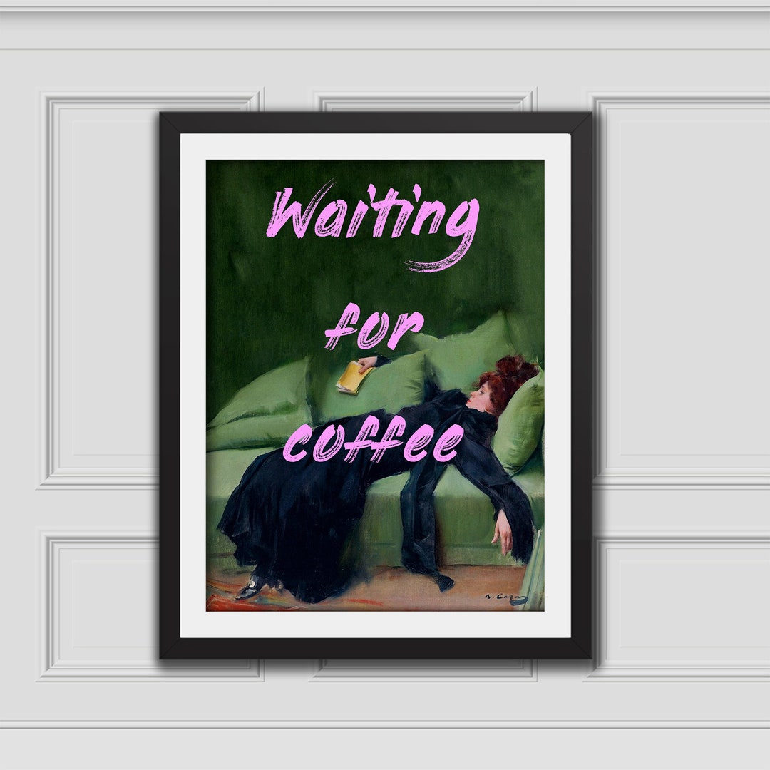 Waiting for Coffee Print,impressionism Oil Painting,livingroom Décor ...