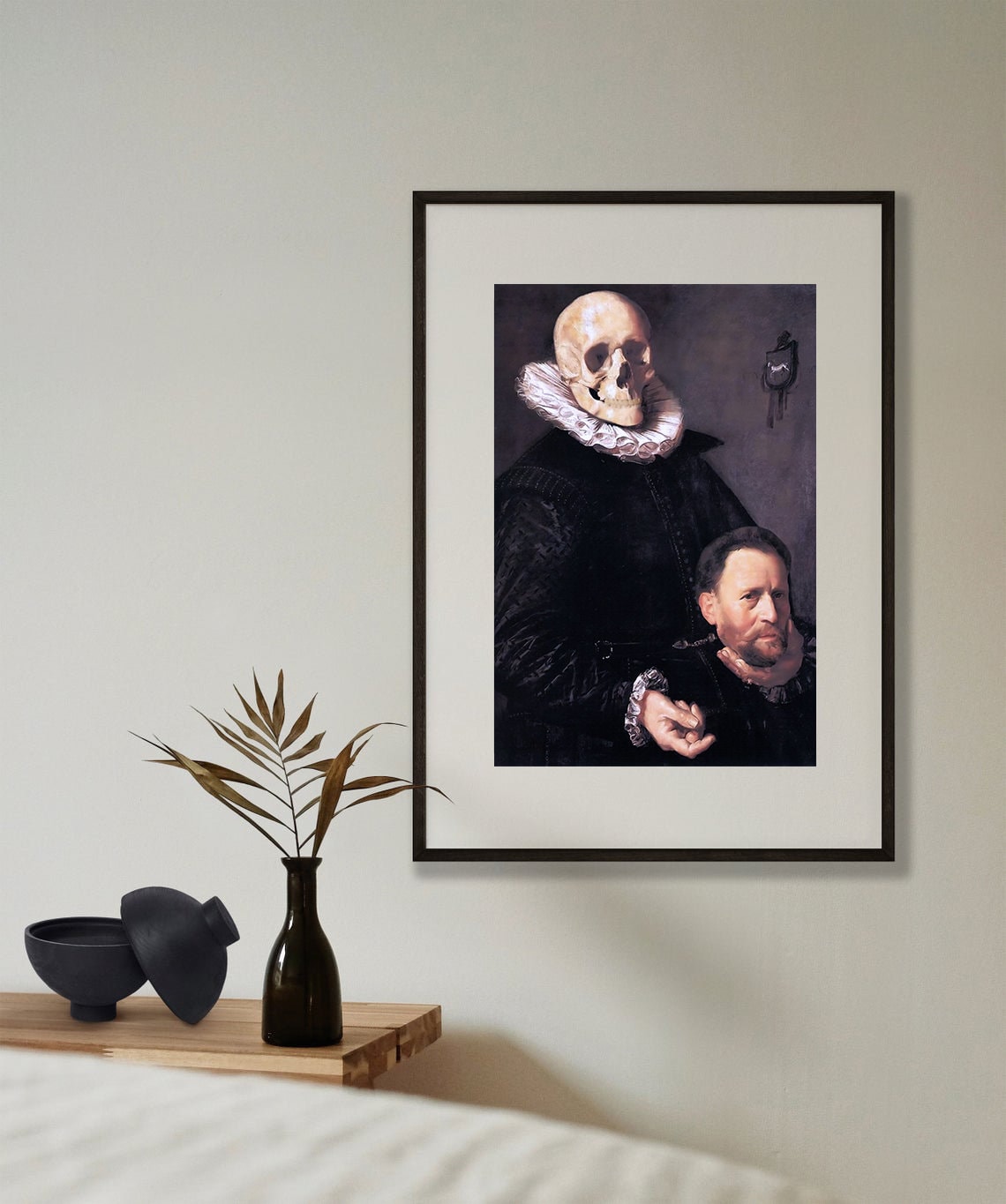Portrait of A Man With A Skull Print,alter Painting,alter Art Poster ...