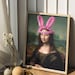 Mona Lisa Balloon Rabbit Ears Print, Eclectic Wall Art Altered Art ...