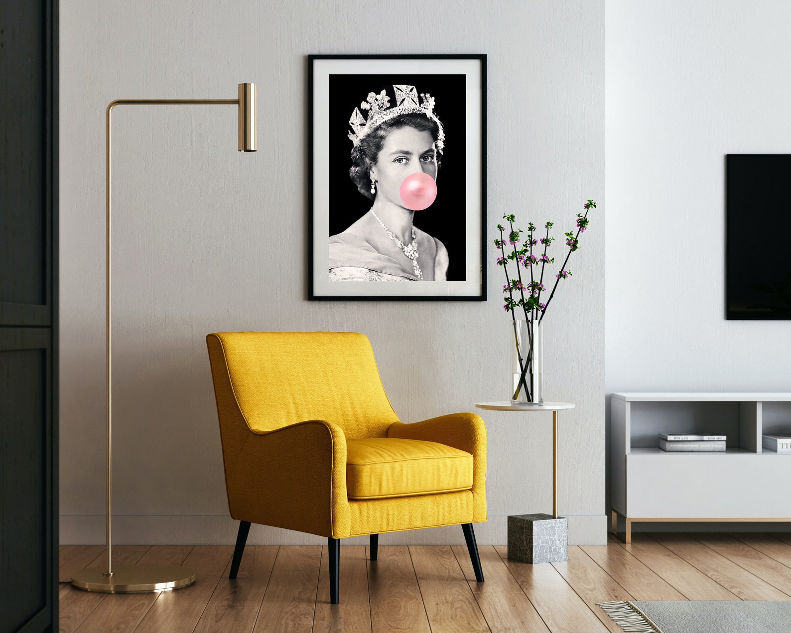 Queen Elizabeth II Bubblegum & Crown,eclectic Wall Art,alter Art Print ...