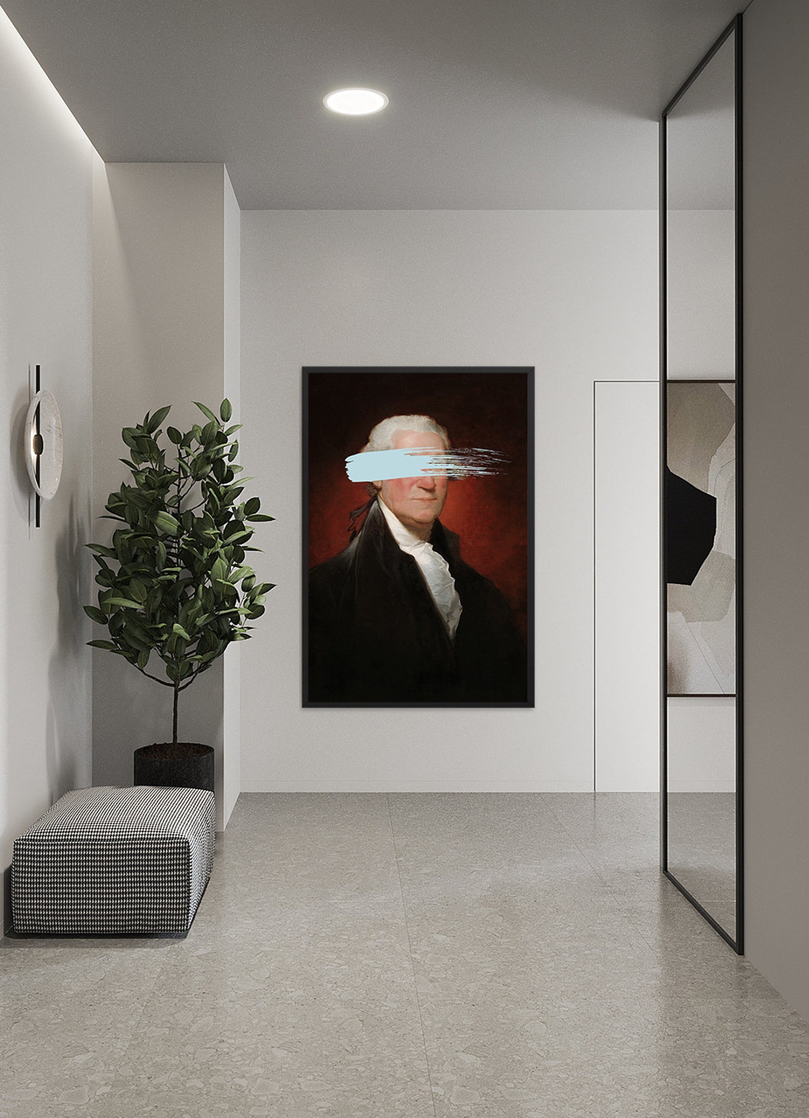 George Washington Blue Stroke Printaltered Vintage | Etsy