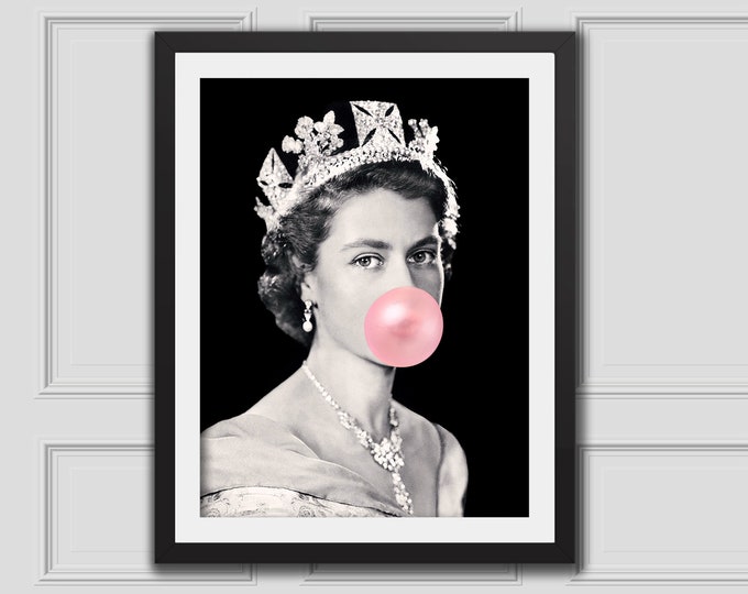 Punk Queen Queen Elizabeth Home Decor Wall Art Print Limited Edition ...