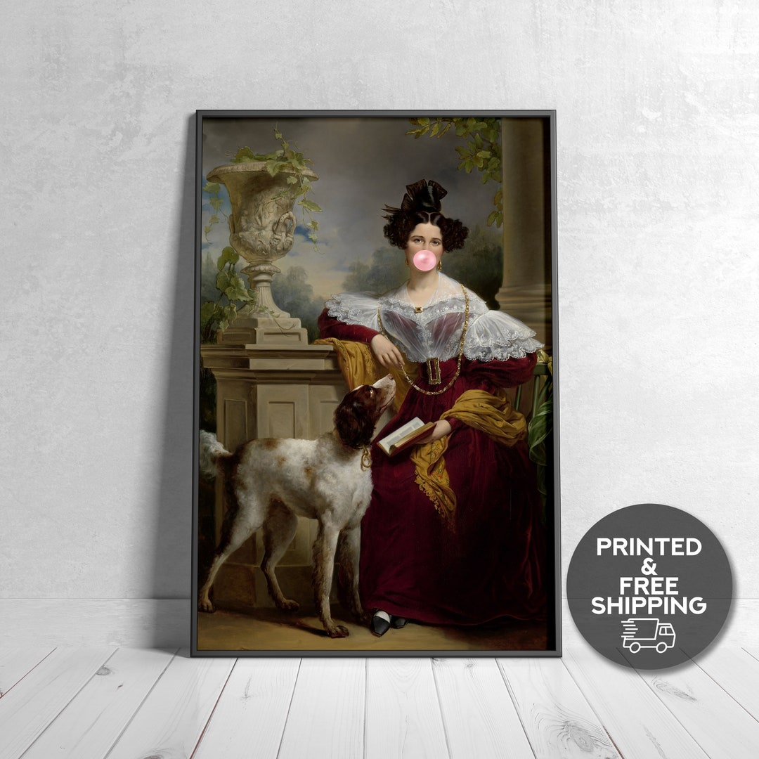 Alida and Dog Bubblegum Print, Alter Art Print, Printed Wall Art ...