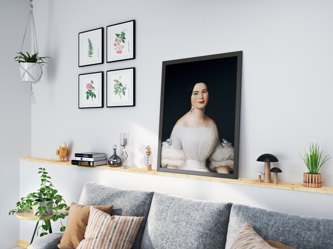 Vampire Bite Marks Dame Eclectic Wall Art Alter Art Print Printed Wall ...