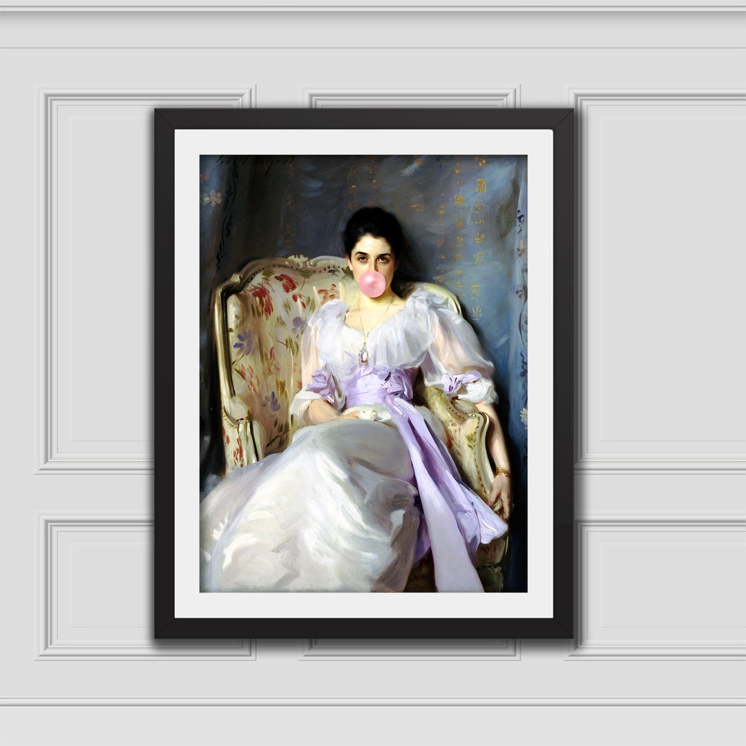 Lady Agnew Bubblegum, Eclectic Wall Art, Alter Art Print,funny Vintage ...