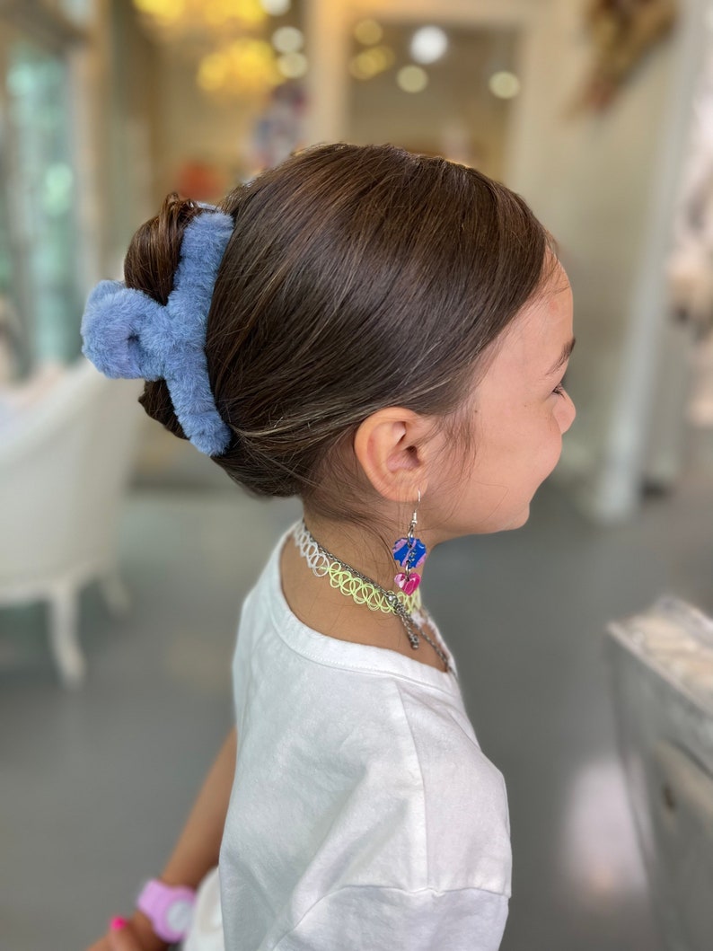 Furry Medium Faux Fur Vegan Hair Claw Clip - Etsy