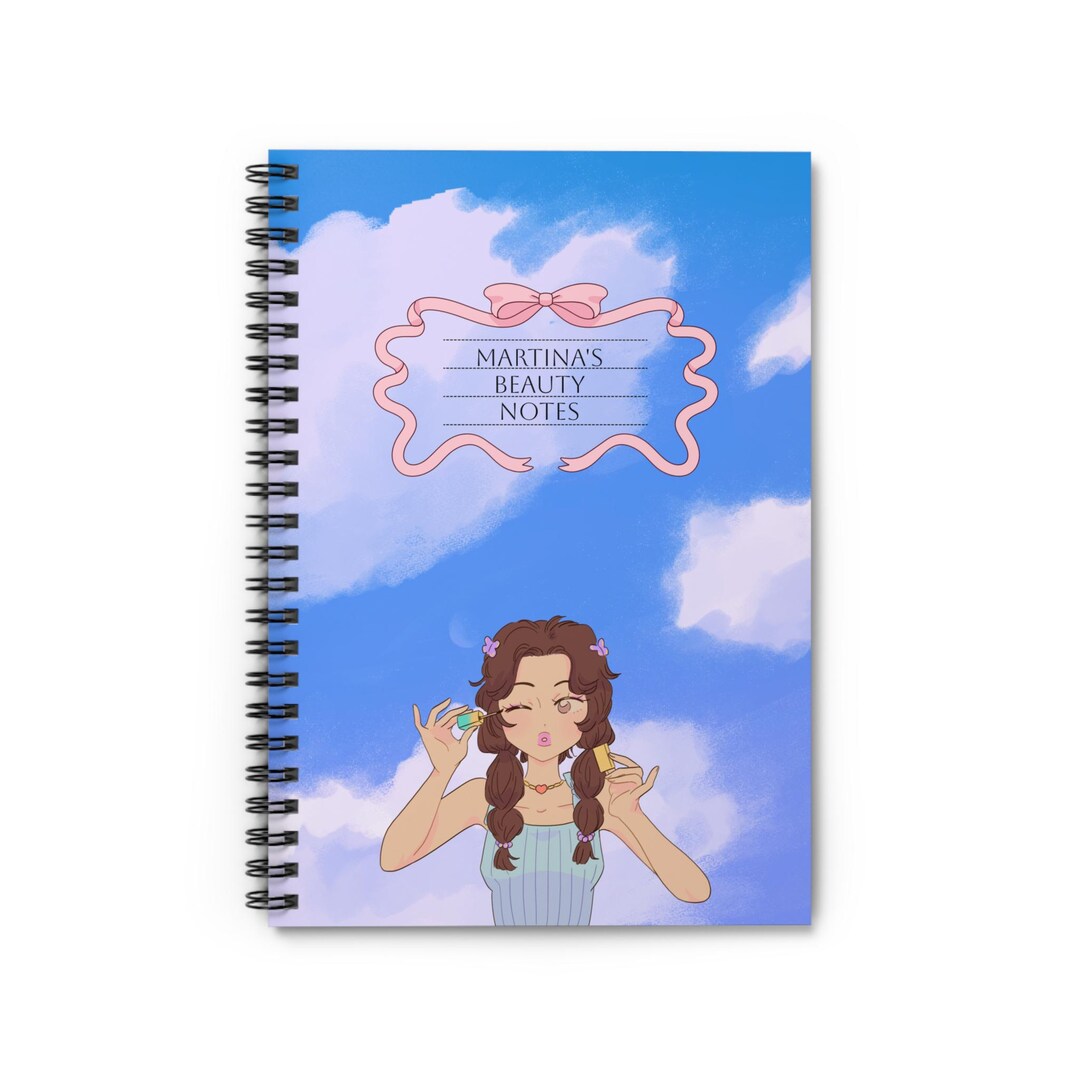 Personalized Makeup Notebook | Cute Anime Girl Spiral Journal With Name ...