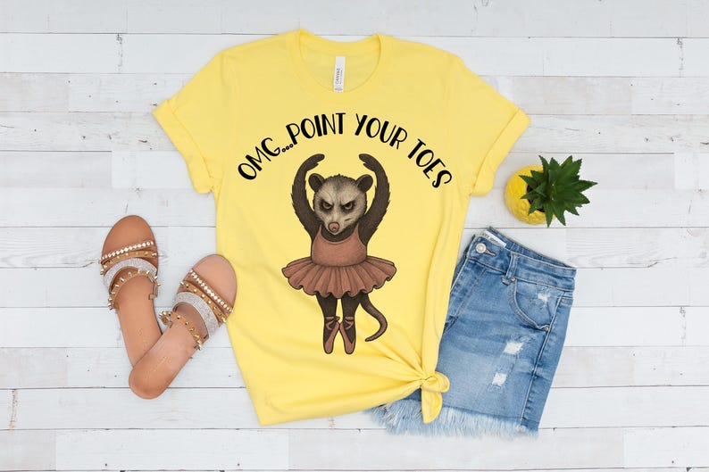 OMG Pointe Your Toes Possum Art - Cute Dance Teacher Digital Download ...