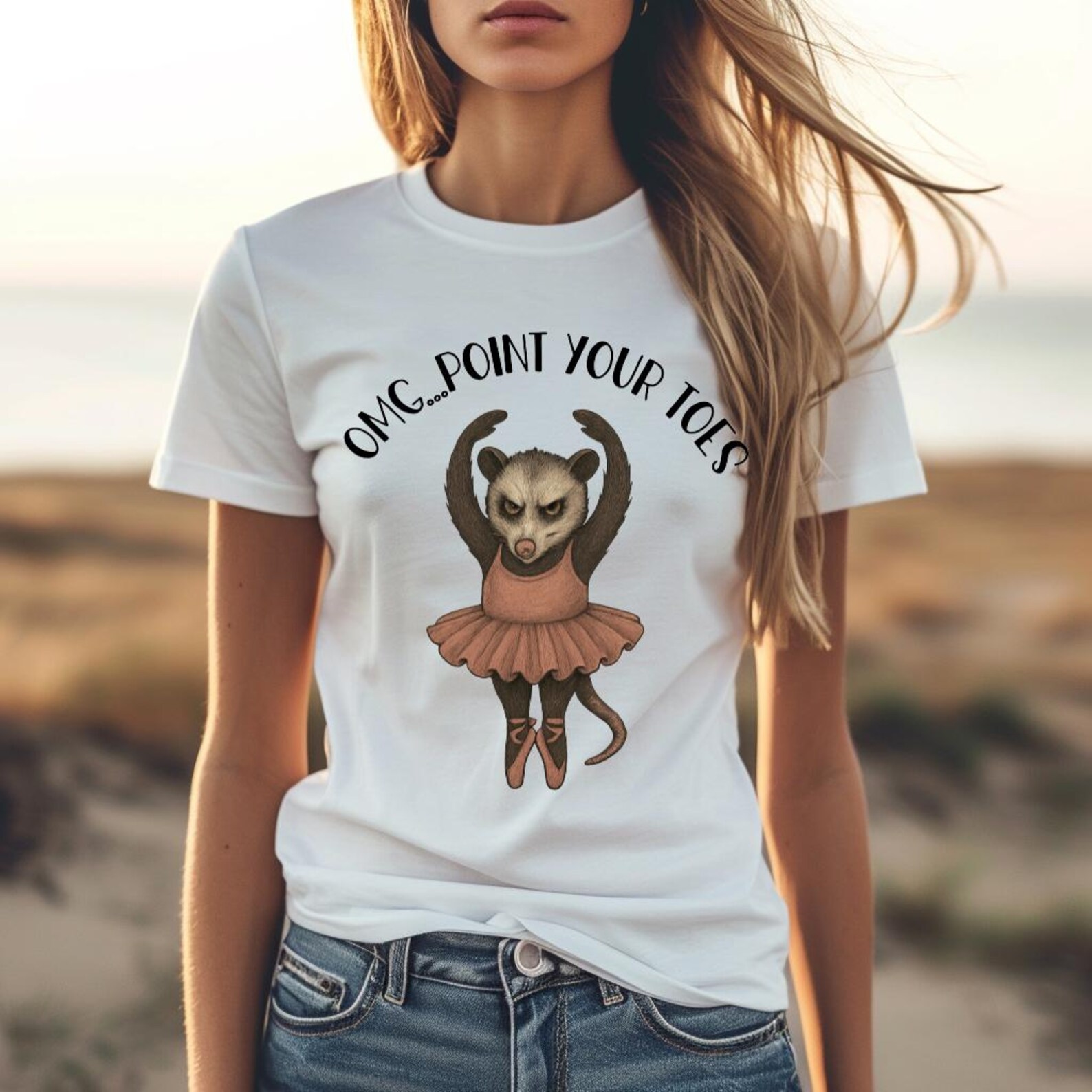 OMG Pointe Your Toes Possum Art - Cute Dance Teacher Digital Download ...
