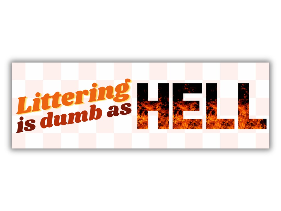 Littering is Dumb as Hell Bumper Sticker - Etsy