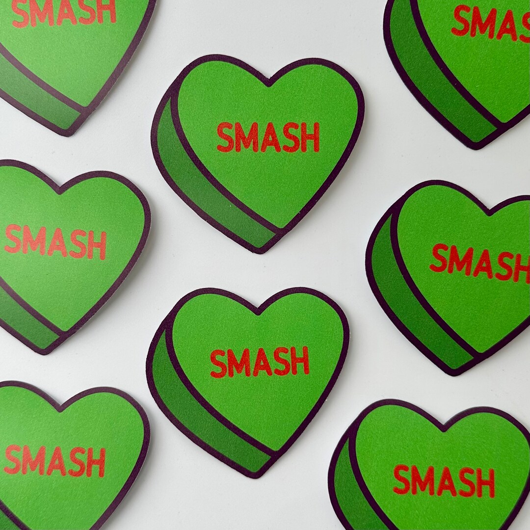 Hulk Smash Marvel Candy Heart Sticker: Bruce Banner, Vinyl Sticker ...