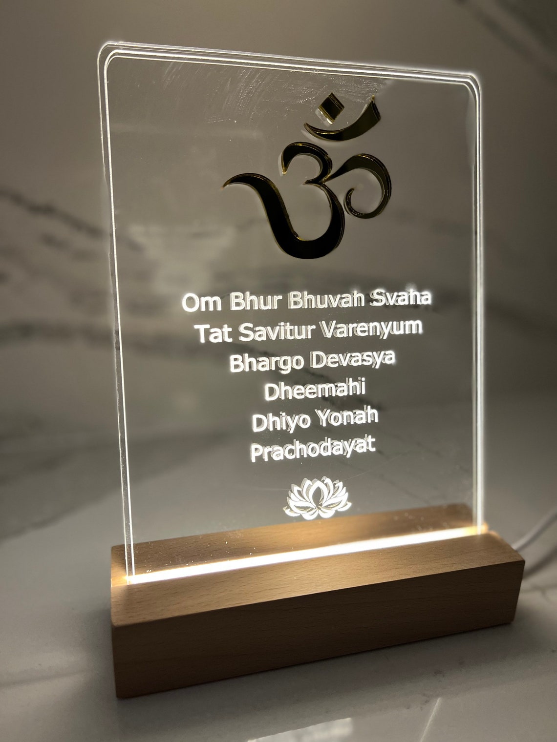 3D Religious Plaques Gayatri Mantra Plaque Light up Plaque Diwali Gift ...