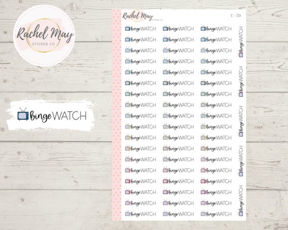 E-01 Binge Watch Event Stickers TV Icons and Binge Watch - Etsy