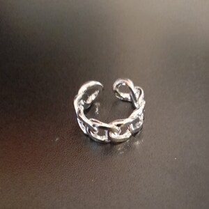Silver Adjustable Curb Ring - Etsy