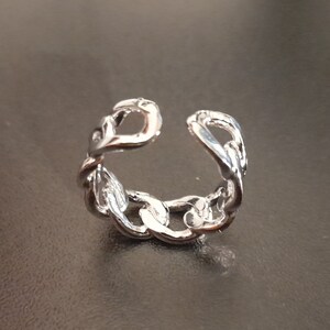 Silver Adjustable Curb Ring - Etsy