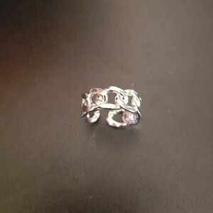 Silver Adjustable Curb Ring - Etsy