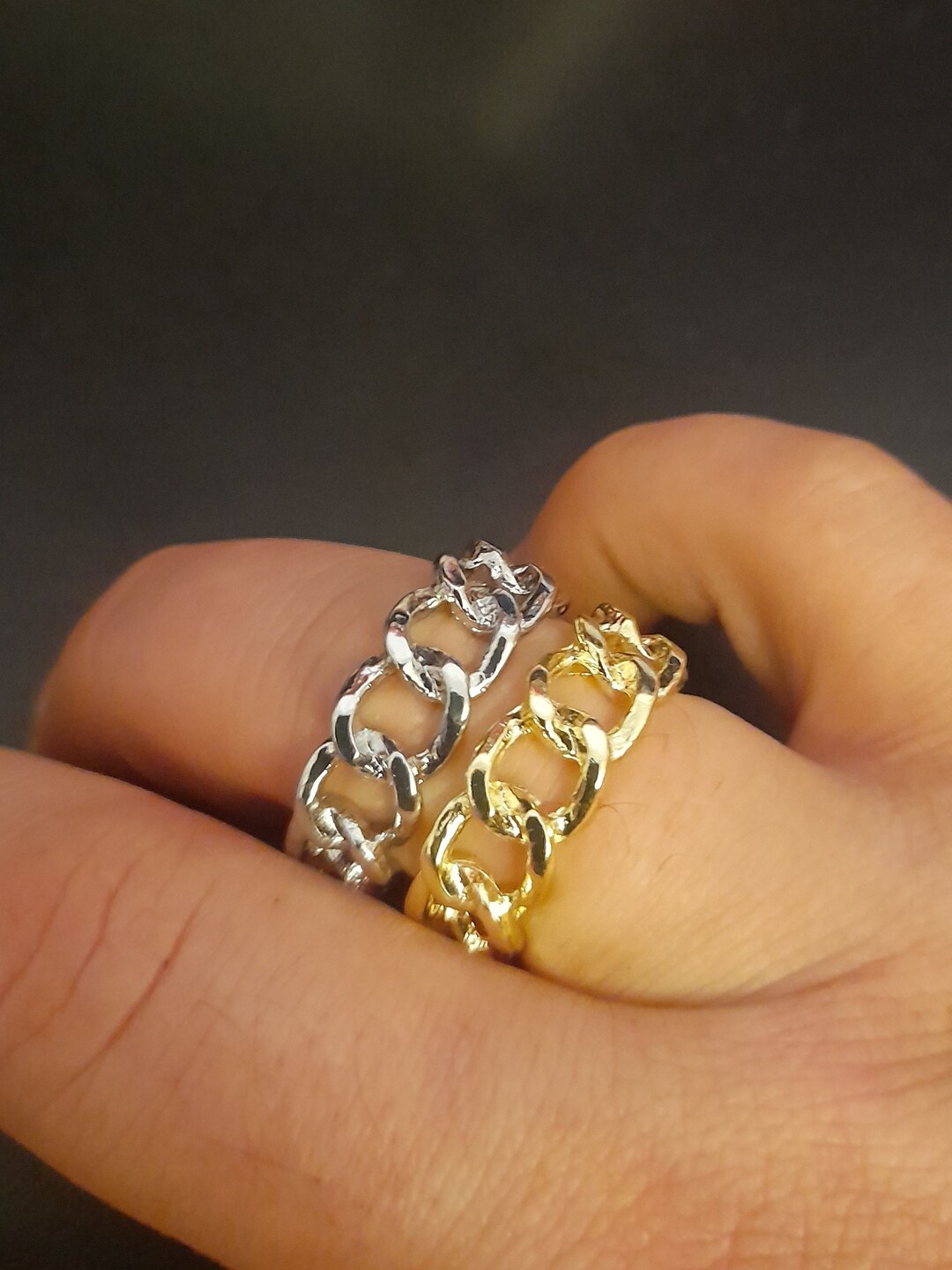 Silver Adjustable Curb Ring - Etsy