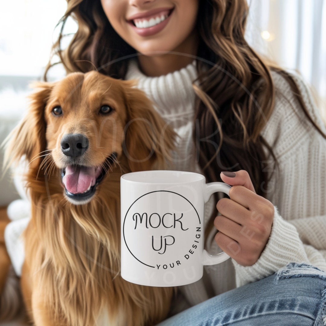 Pet Mug Mockup Dog Lover Mug Mockup Golder Retriever Dog Mug Mockup Dog ...