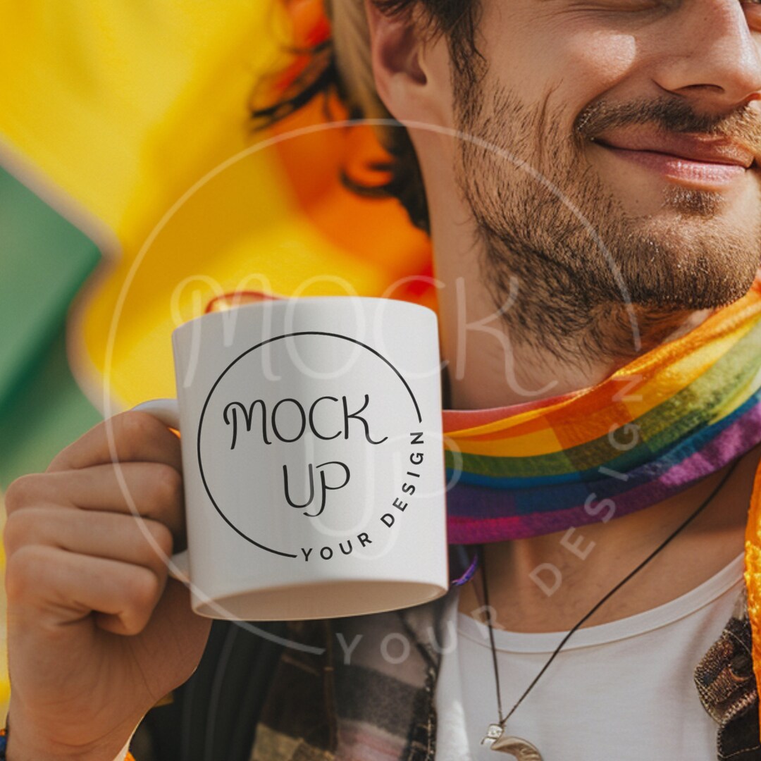 Pride Month Mug Mockup Pride Mug Mockup Rainbow Coffee Cup Mockup LGBT Pride Mug Mockup LGBT Mug ...