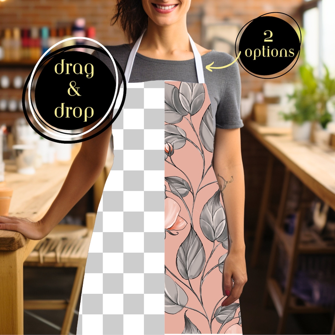 Woman AOP Apron Mockup Kitchen Apron Mockup Chef Apron Mockup Barista ...