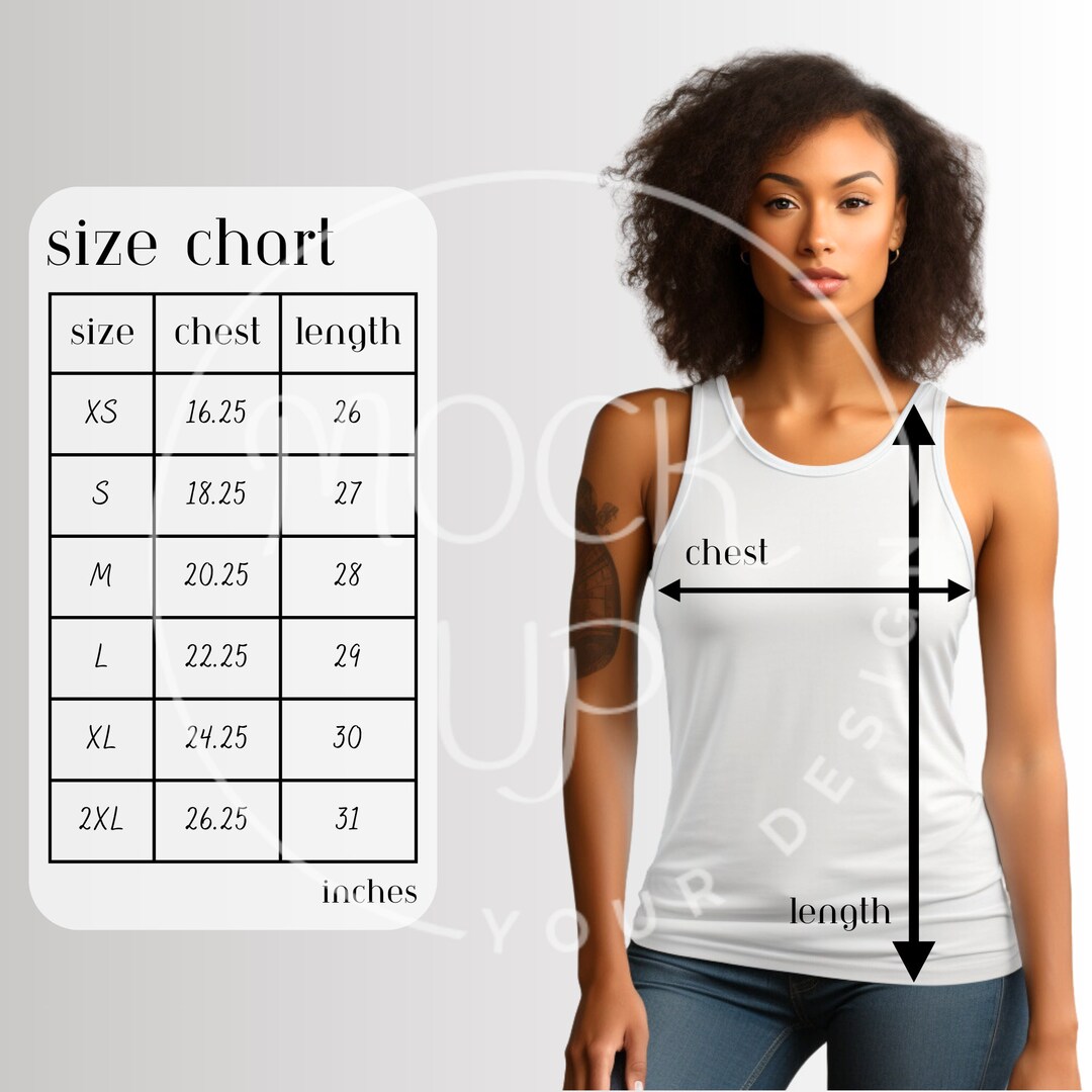 Black Woman Bella Canvas 3480 Size Chart T-shirt Mockup Bella - Etsy