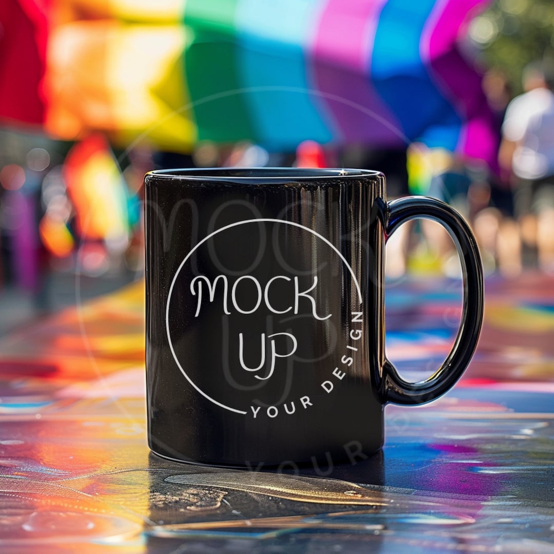 Pride Month Mug Mockup Pride Mug Mockup Rainbow Coffee Cup Mockup LGBT ...
